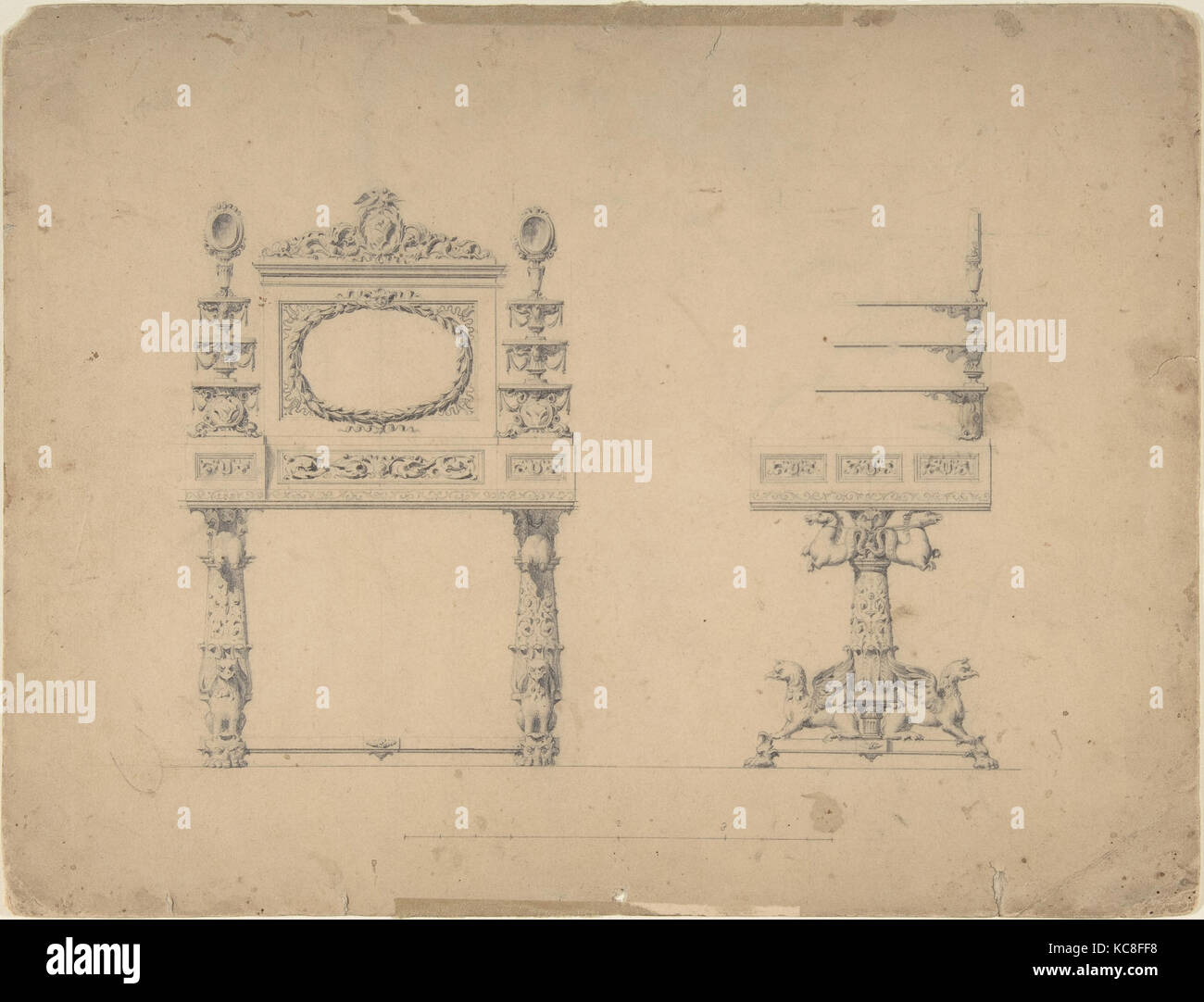 Designs for Furniture, Anonymous, Italian, 19th century, 1800–1900 ...