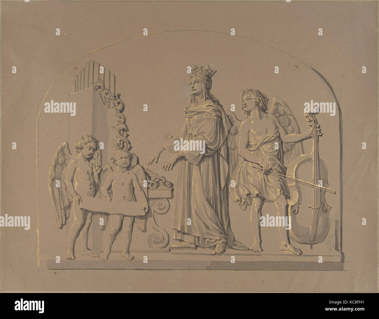 Saint Cecilia at the Organ, Flanked by Angels Making Music, Johann ...