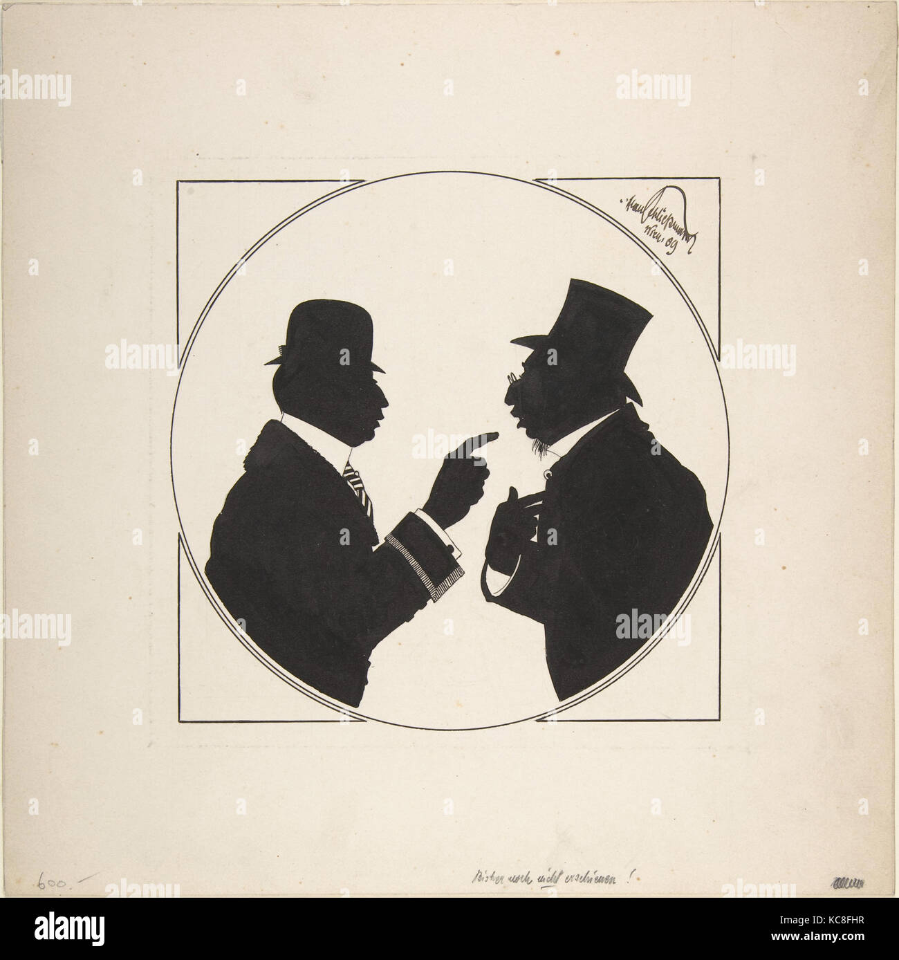 Two men in Conversation, Hans Schliessmann, early 20th century Stock ...