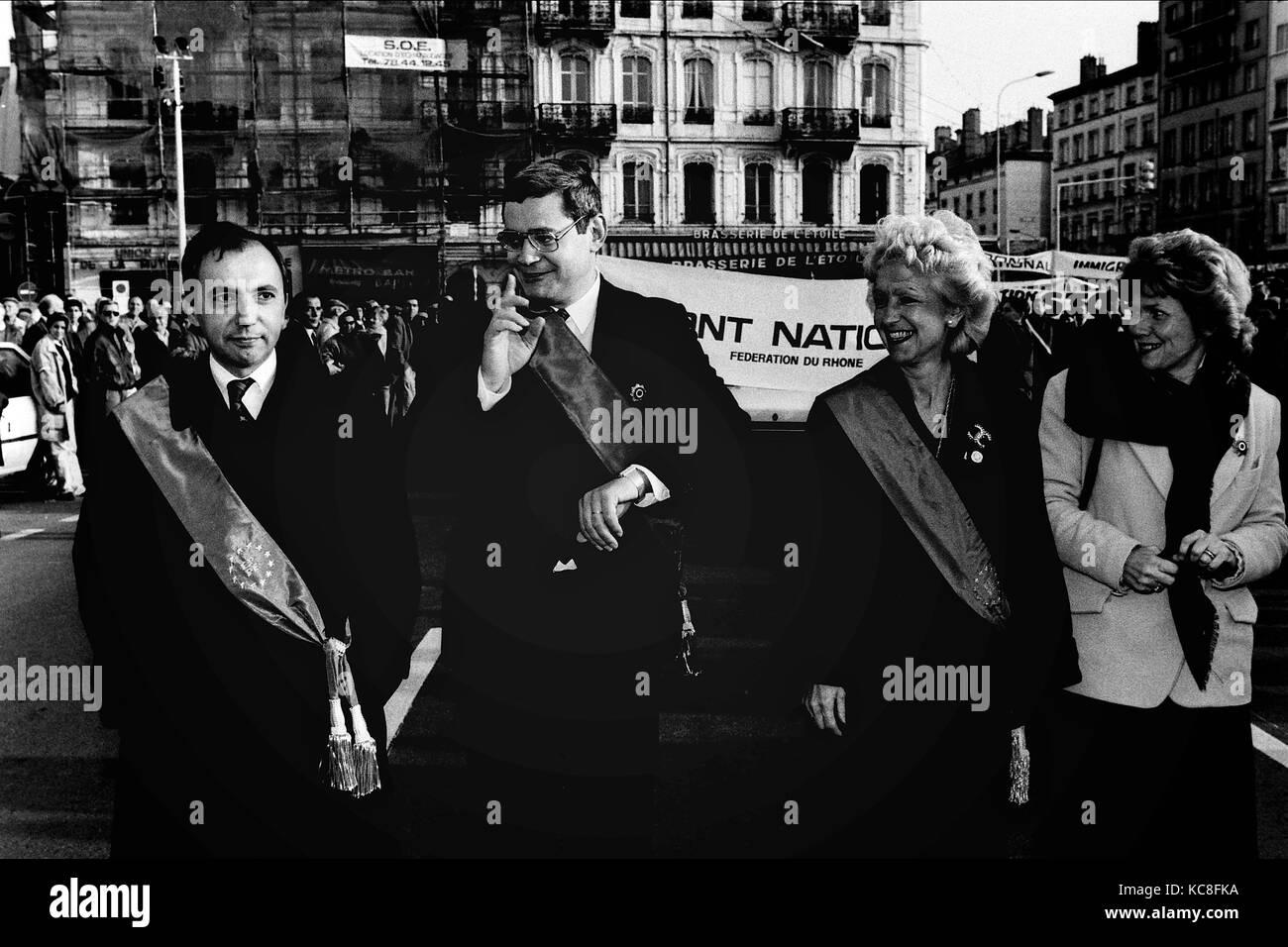 French National Front holds rally in Lyon to protest against the ...
