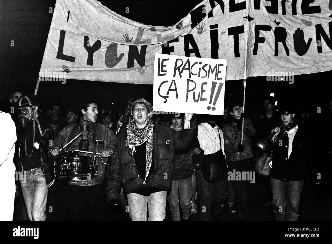 French National Front holds rally in Lyon to protest against the ...