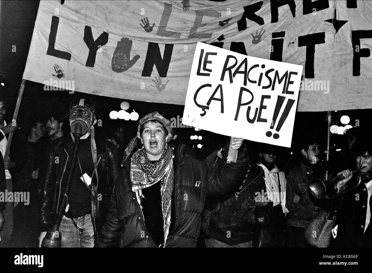 French National Front holds rally in Lyon to protest against the ...