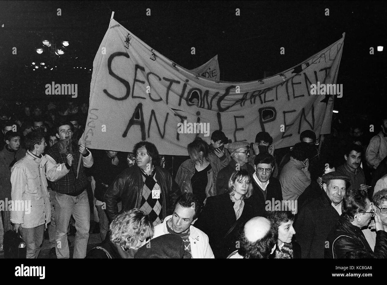 French National Front holds rally in Lyon to protest against the ...