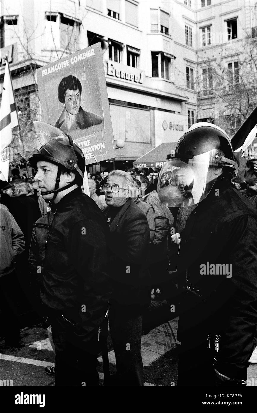 French National Front holds rally in Lyon to protest against the ...