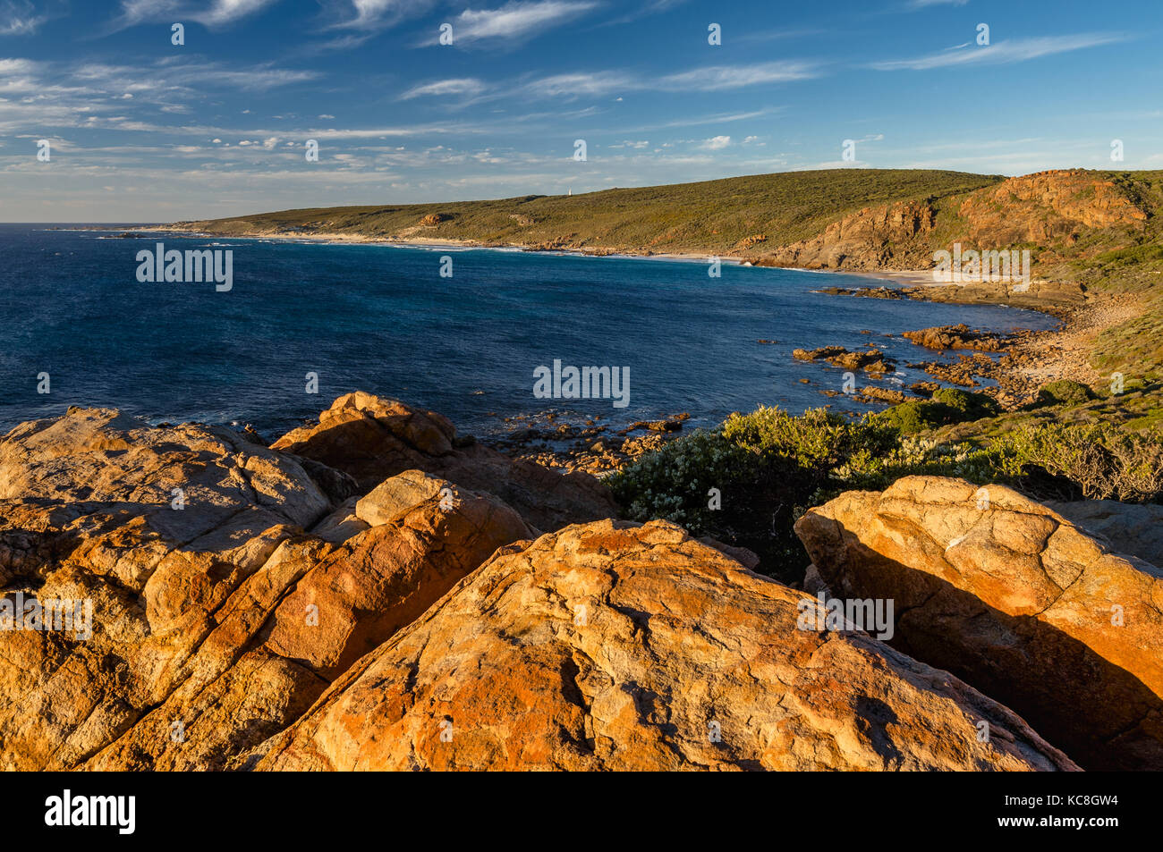 Evening light on Cape Naturaliste in South West Australia Stock Photo ...
