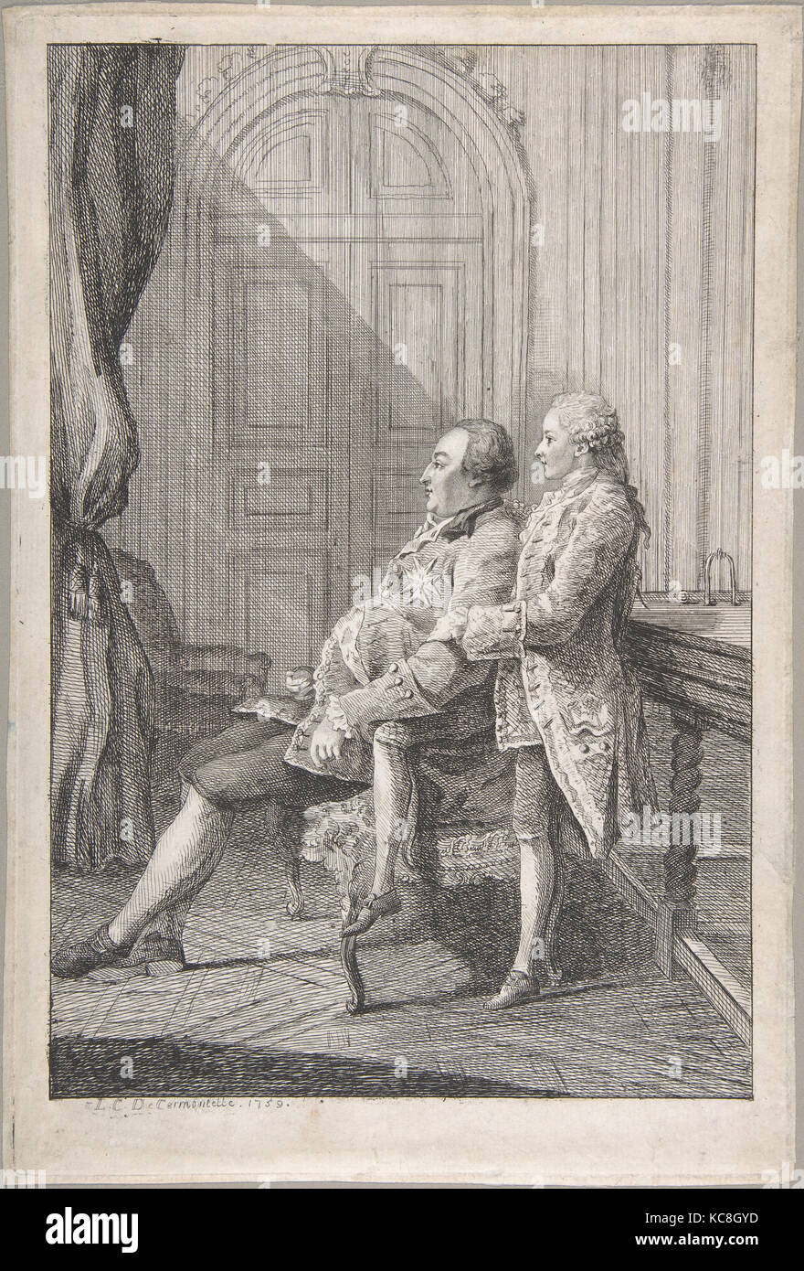 Portrait of Louis-Philippe, Duc d'Orleans and His Son Louis-Phillipe ...