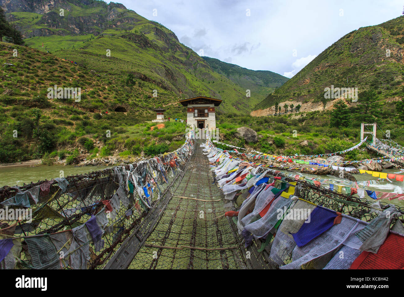 Iron Suspension bridge near Thimphu in Bhutan Stock Photo - Alamy