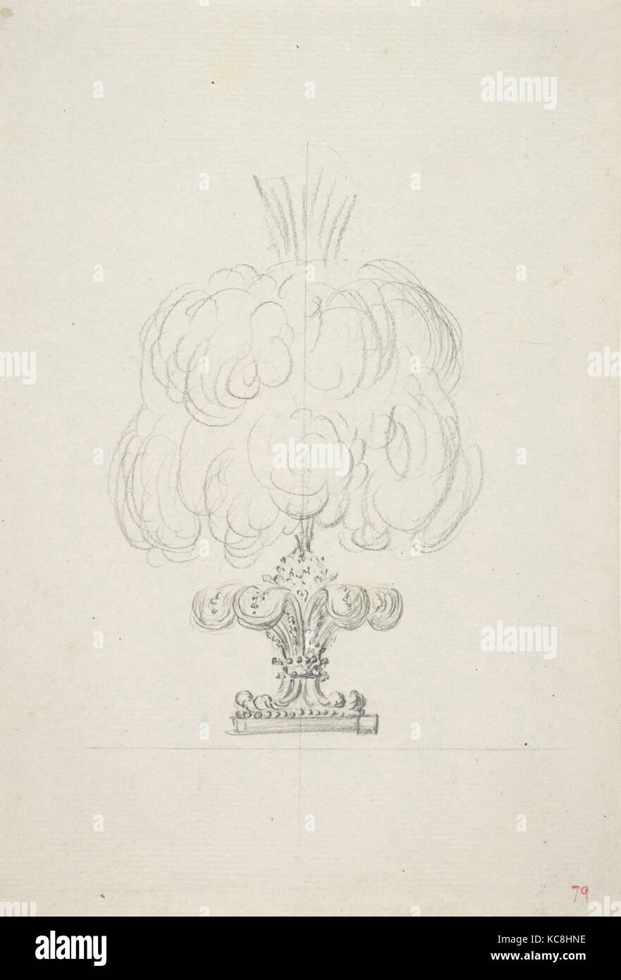 Design for a Plumed Oil Lamp, Anonymous, French, 18th century, ca. 1770 ...