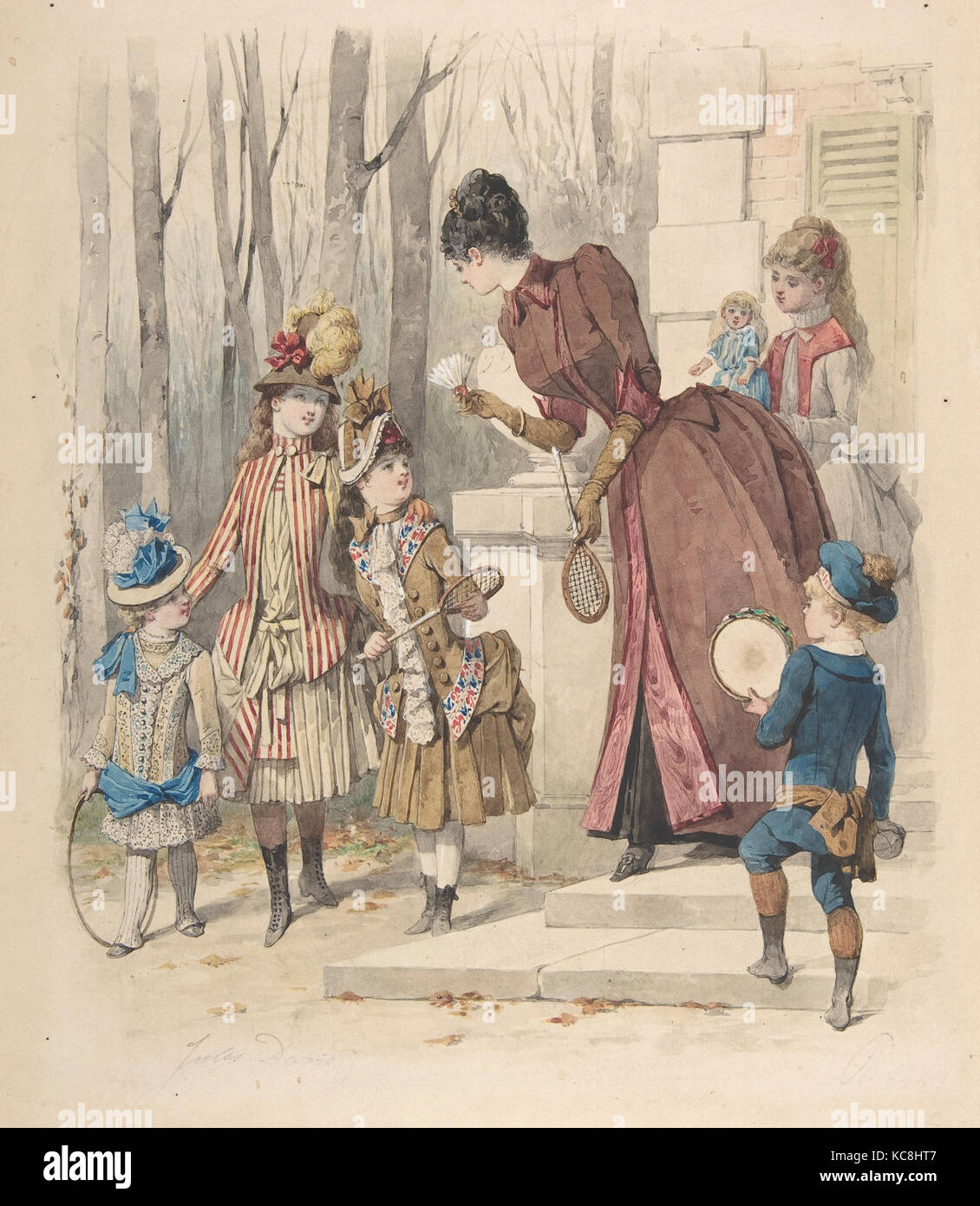 Fashion illustration, no. 2224, Jules David, July 1885 Stock Photo - Alamy