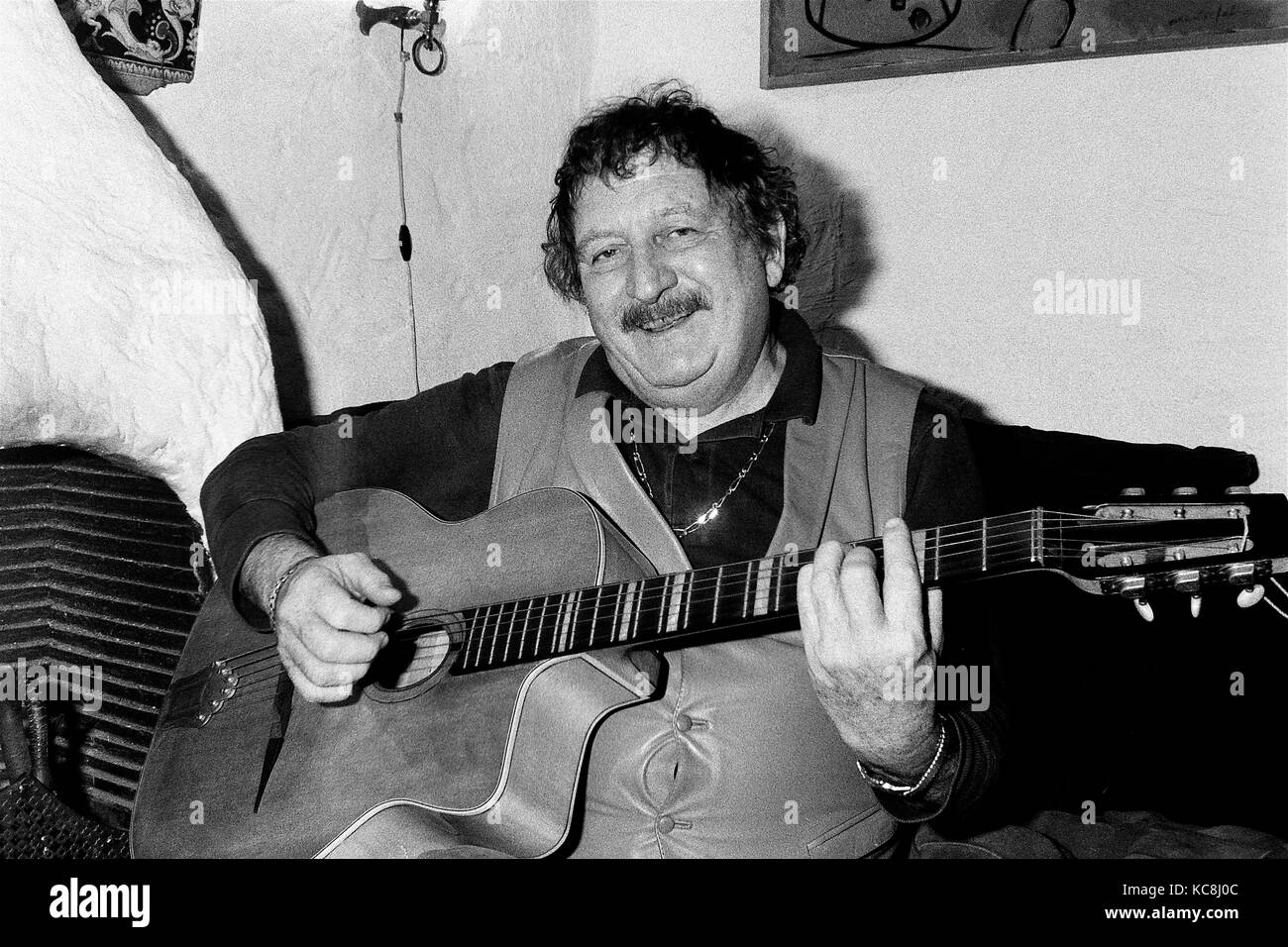 French actor Jacques Fabbri, portrayed at home, in Montmartre, Paris ...