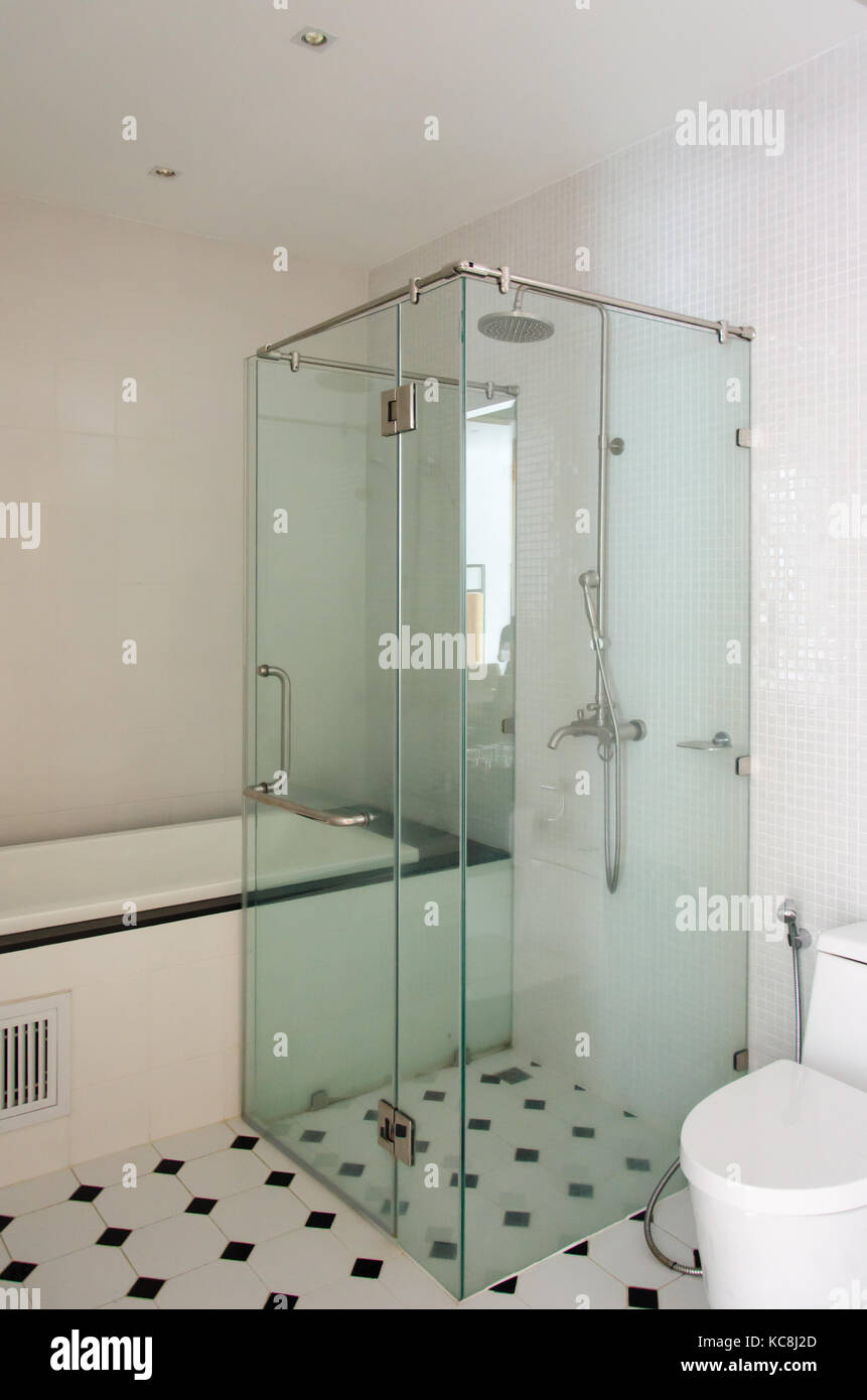 Modern interior bathroom shower Stock Photo - Alamy