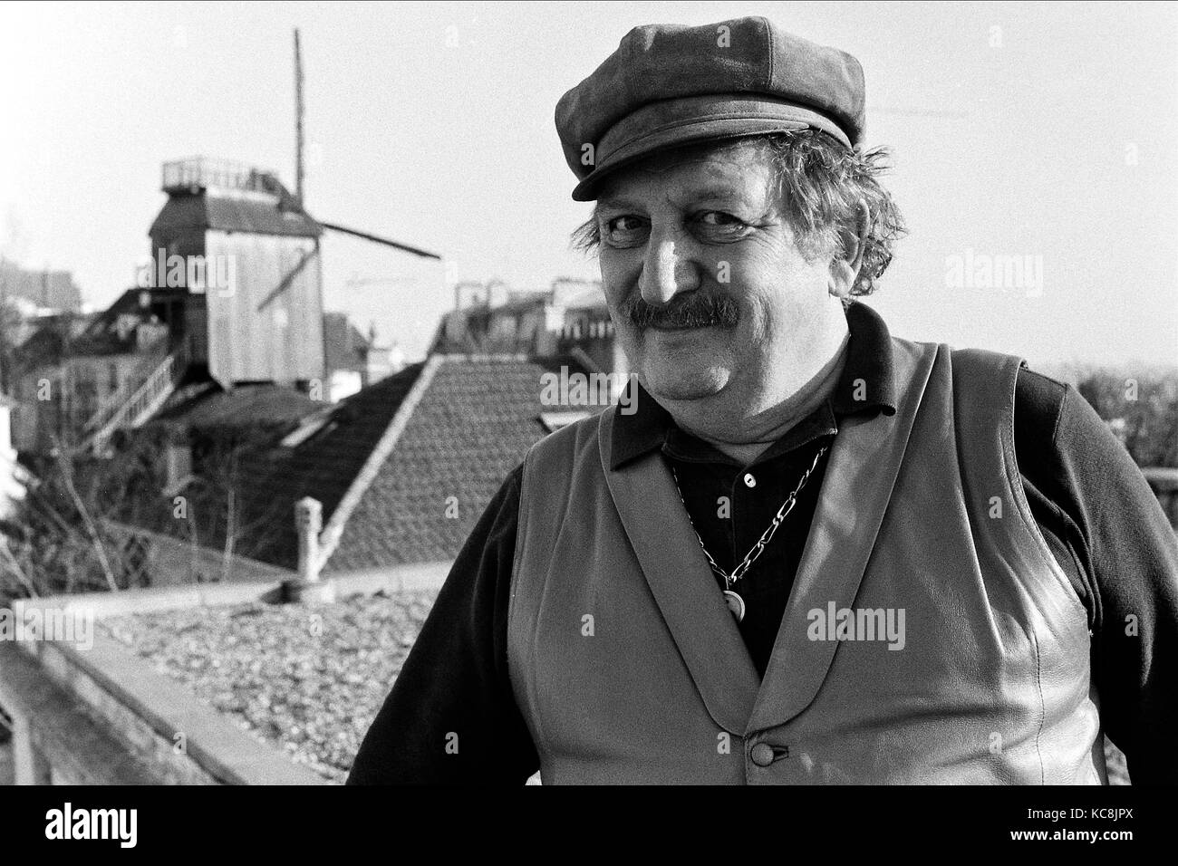 French actor Jacques Fabbri, portrayed at home, in Montmartre, Paris ...