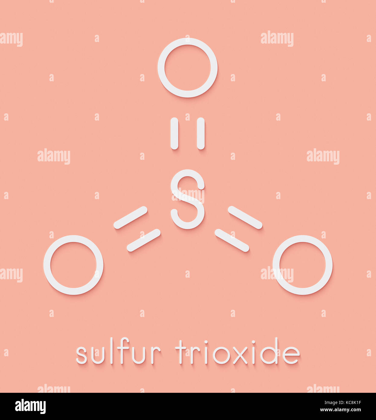 Sulfur trioxide pollutant molecule. Principal agent in acid rain ...