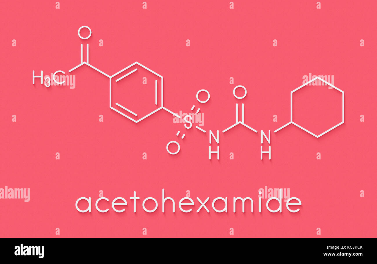 Acetohexamide diabetes drug molecule. Skeletal formula Stock Photo - Alamy