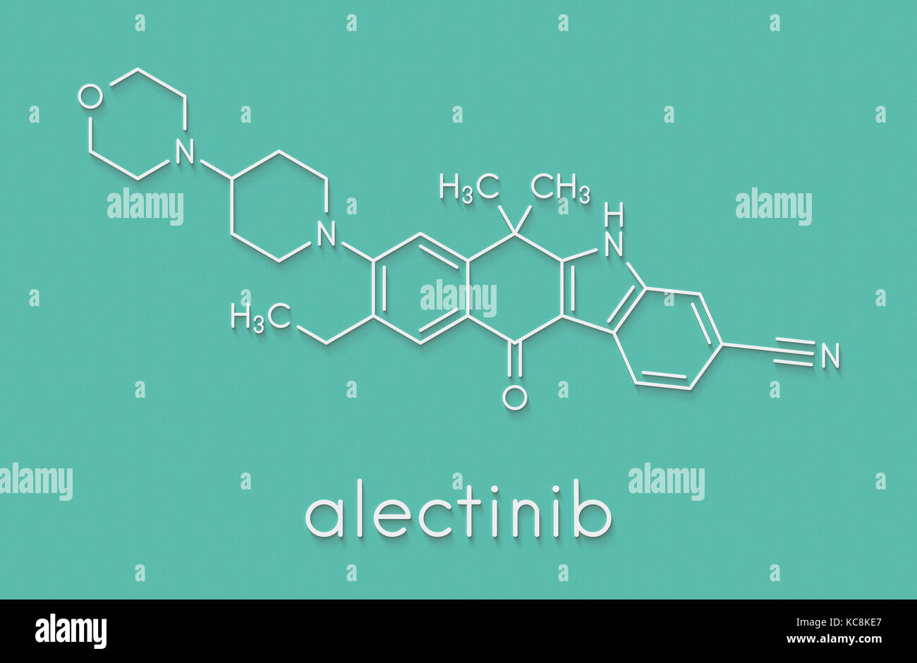 Alectinib cancer drug molecule. Skeletal formula Stock Photo - Alamy