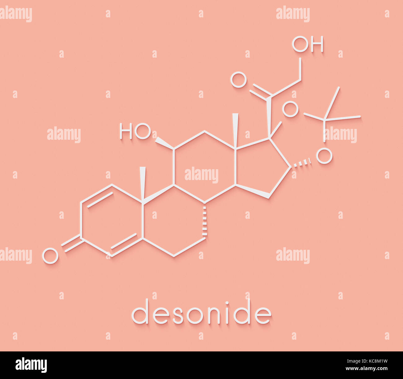 Desonide topical corticosteroid drug molecule. Skeletal formula Stock ...