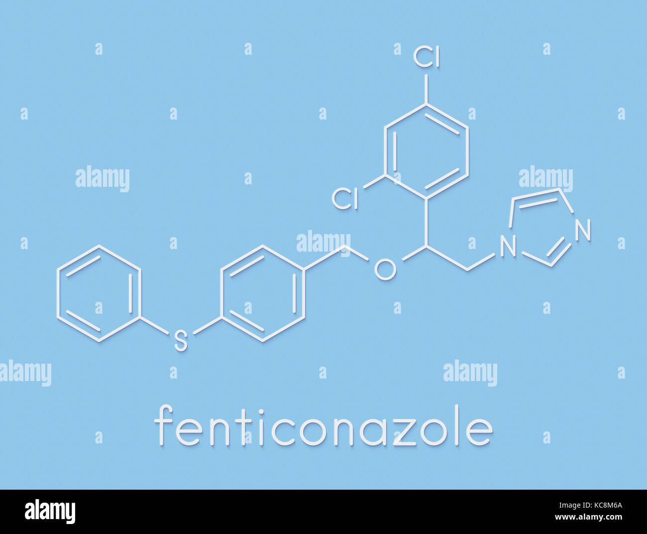 Fenticonazole antifungal drug molecule. Skeletal formula Stock Photo ...