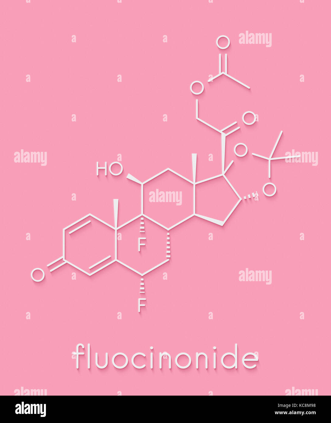 Fluocinonide topical corticosteroid drug molecule. Skeletal formula ...