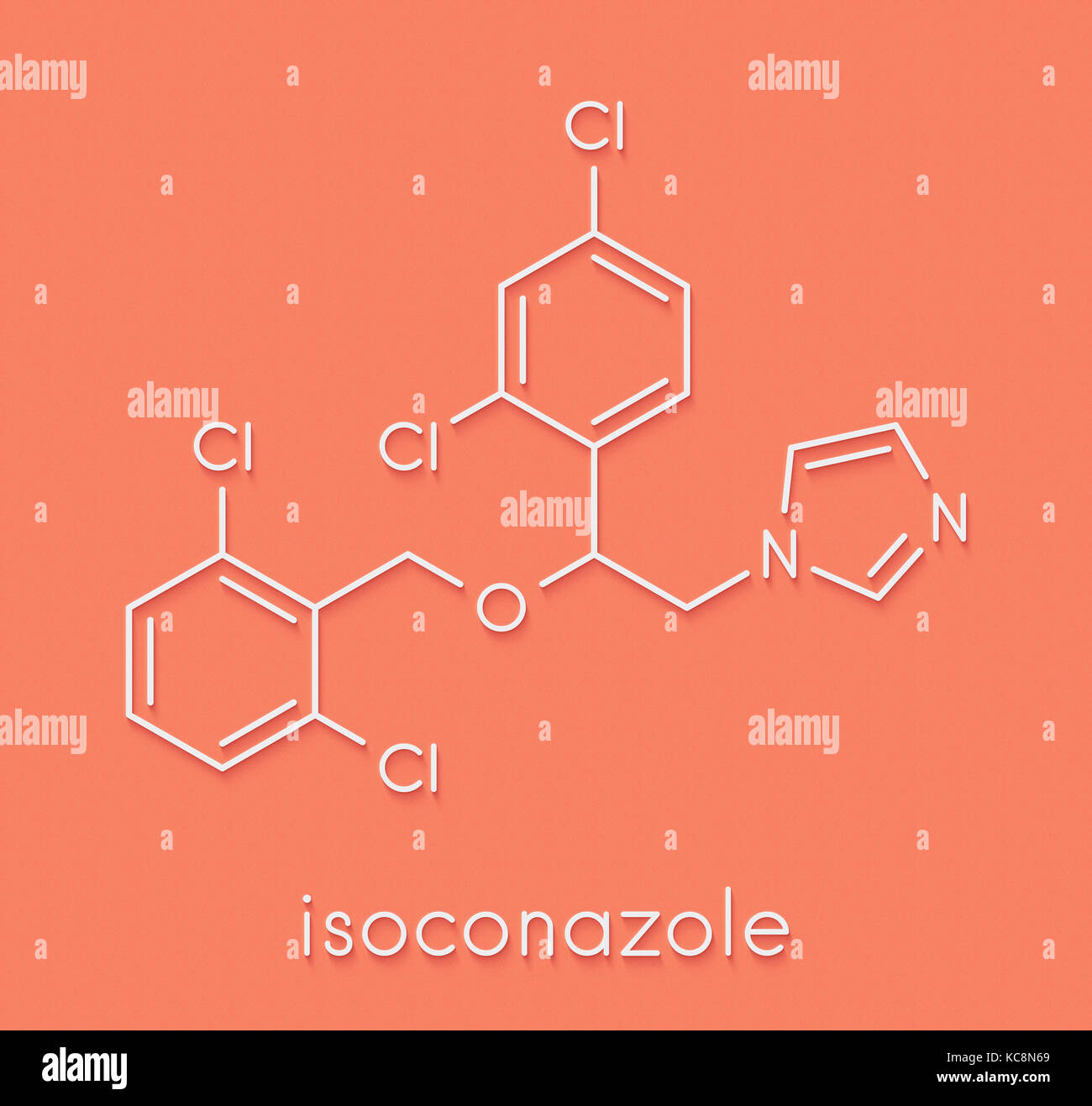 Isoconazole antifungal drug molecule. Skeletal formula Stock Photo - Alamy