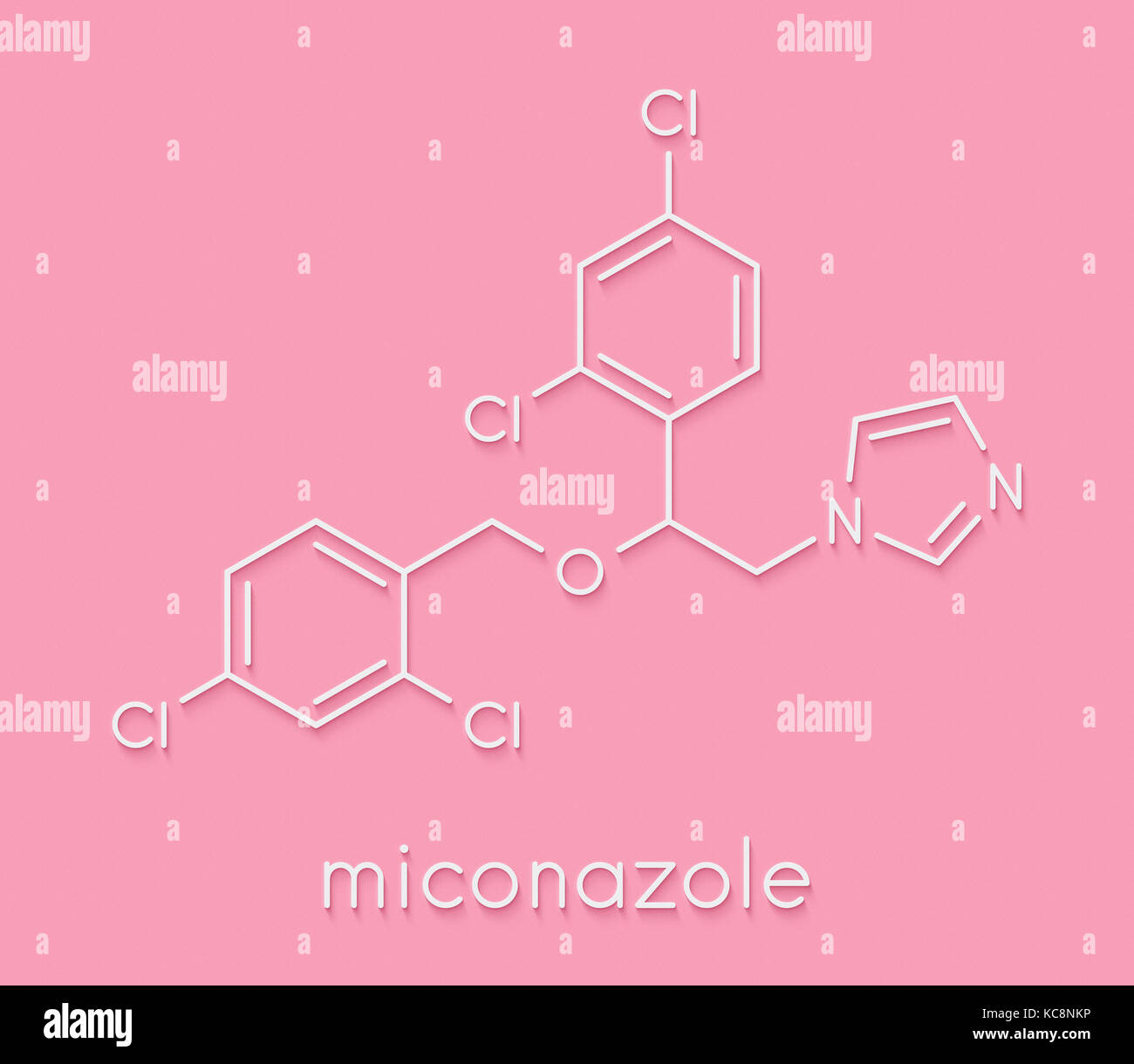 Miconazole antifungal drug molecule. Skeletal formula Stock Photo - Alamy