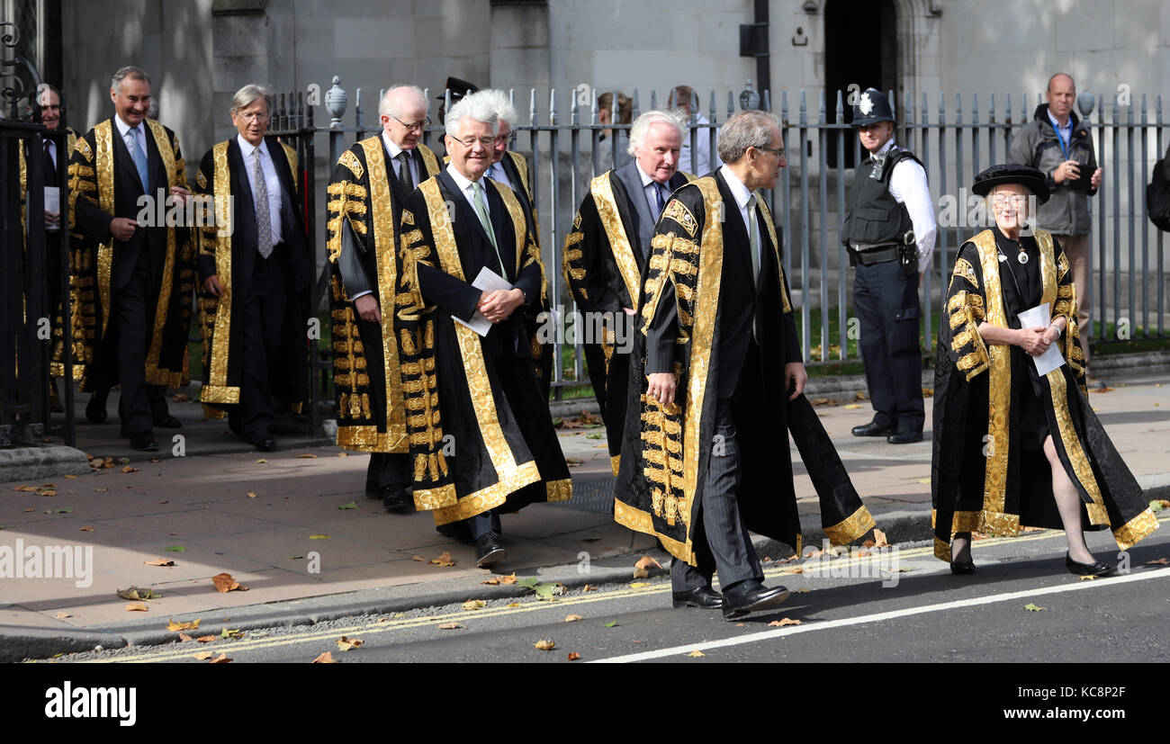 Pic shows: Lady Hale sword in as first Supreme Court head justice. Left ...