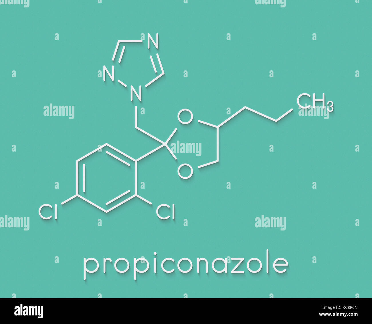 Propiconazole fungicide molecule, used in agriculture for crop ...