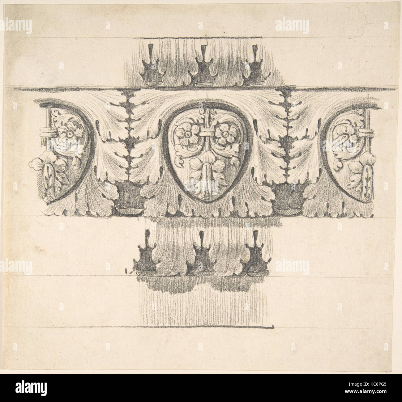 Classical Design Element with Leaves and Vines, Attributed to Thomas ...