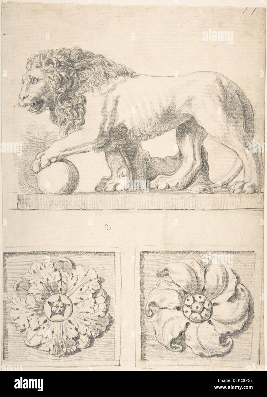 Classical Sculpture of a Lion and Two Rosettes, Attributed to Thomas ...
