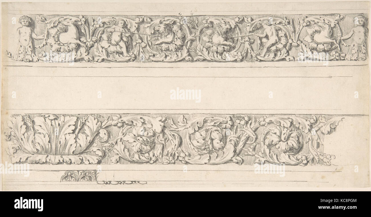 Sketch of Two Friezes, Palazzo Mattei, Attributed to Thomas Hardwick ...