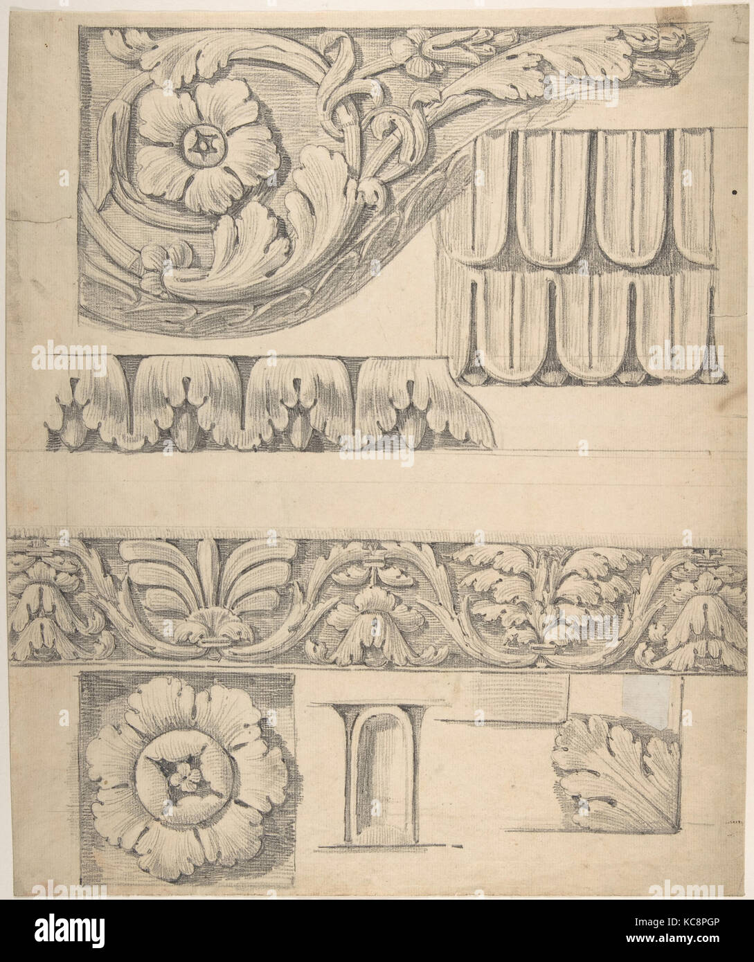 Classical Border Elements with Vines and Leaves, Attributed to Thomas ...