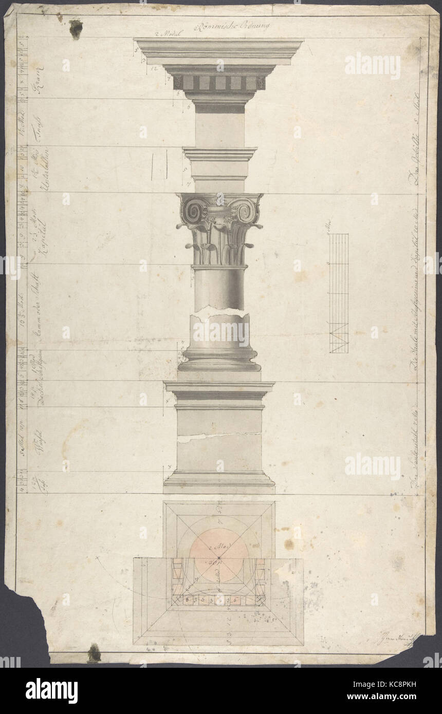 Design for a column in Roman order, Maximilian Hardmuth, 1844–76 Stock ...