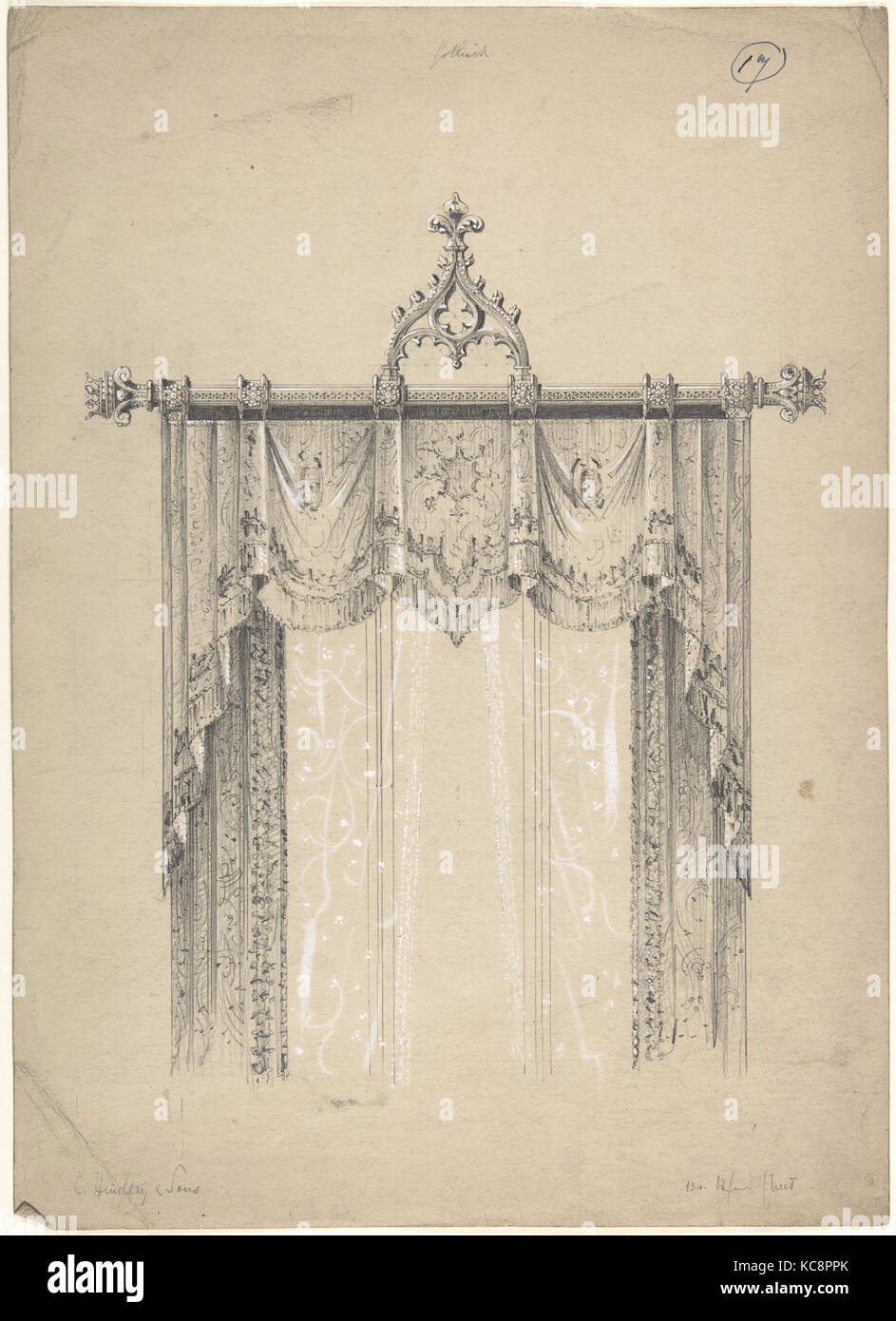 Design for Gothic Curtains and Curtain Rod, Charles Hindley and Sons ...