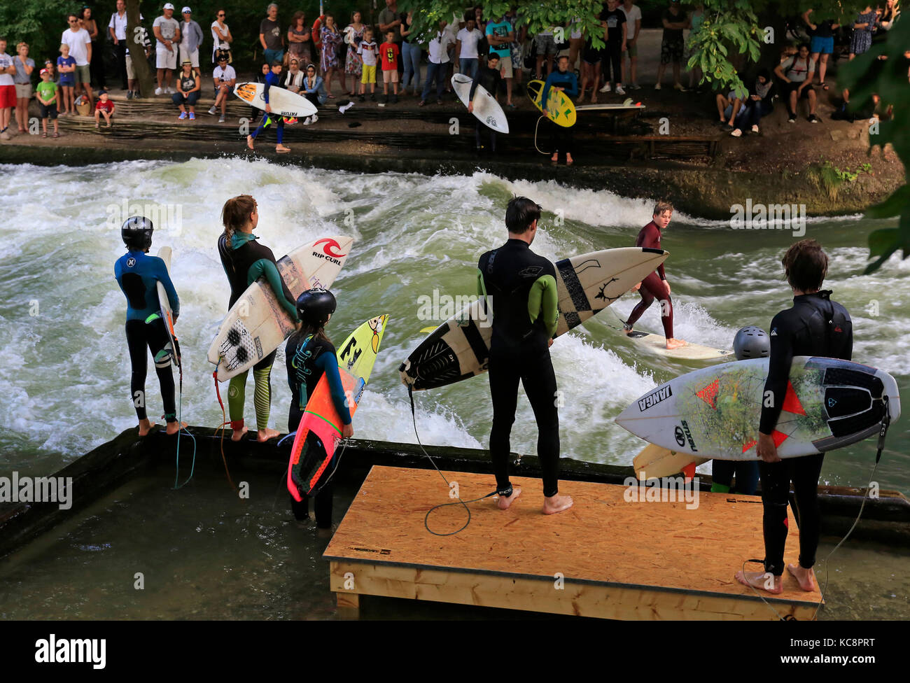 River surfing Munich Stock Photo - Alamy