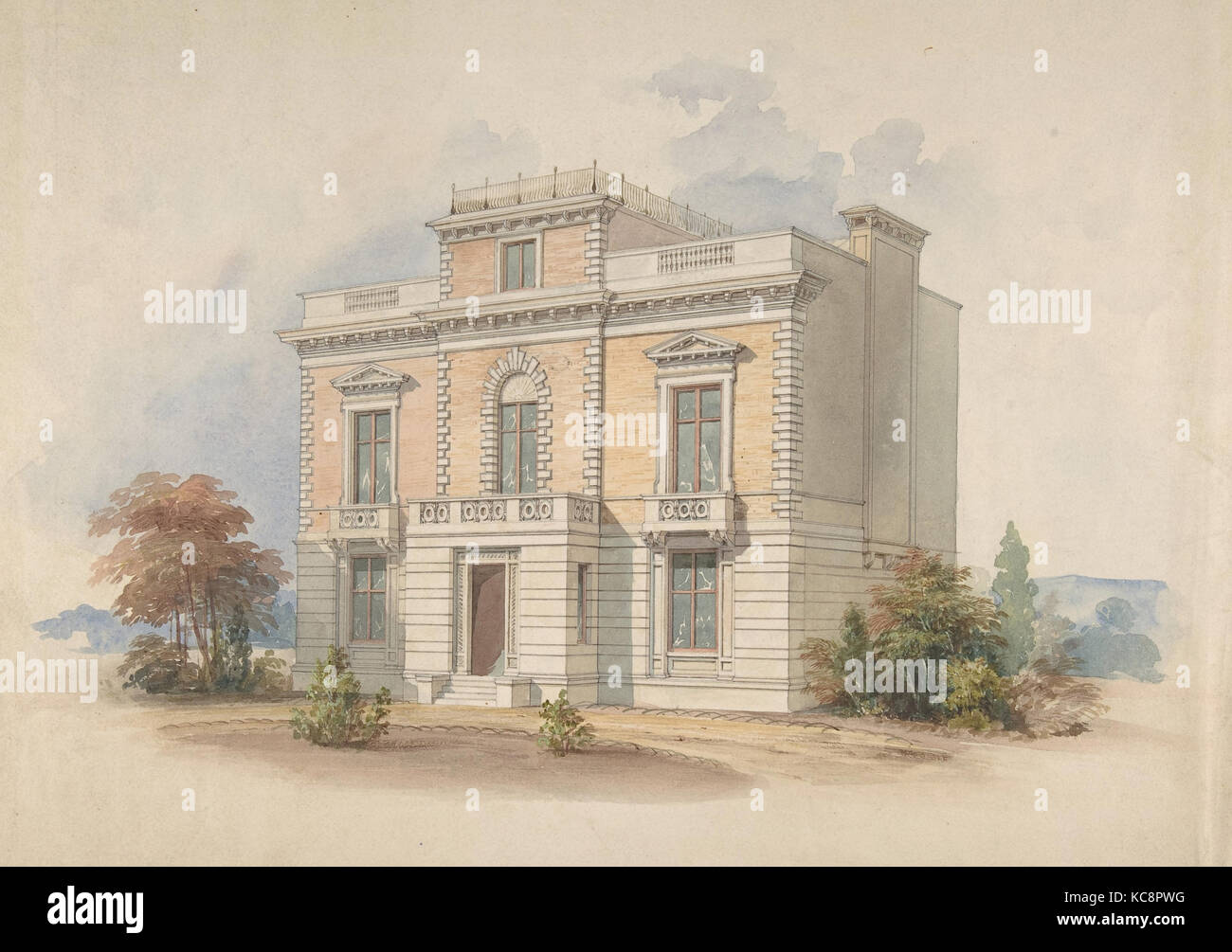An Italianate Villa, Henry Edward Kendall Jr., 1820–85 Stock Photo - Alamy