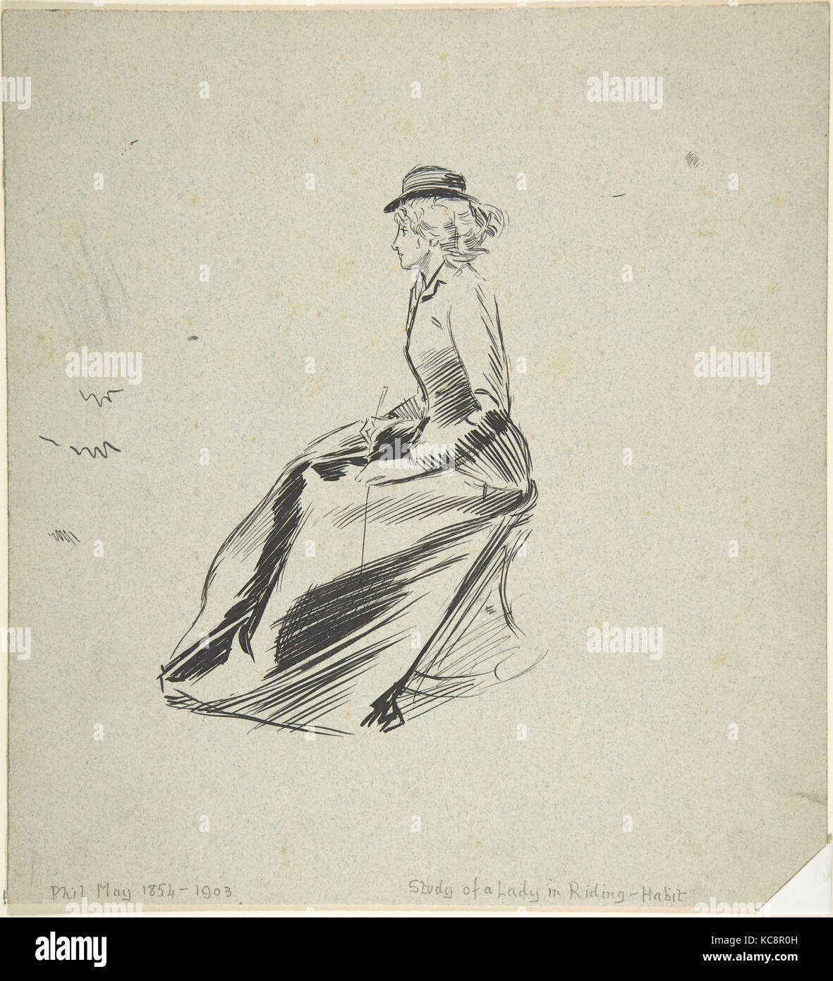 Study of a Lady in a Riding Habit, Phil May, late 19th–early 20th ...