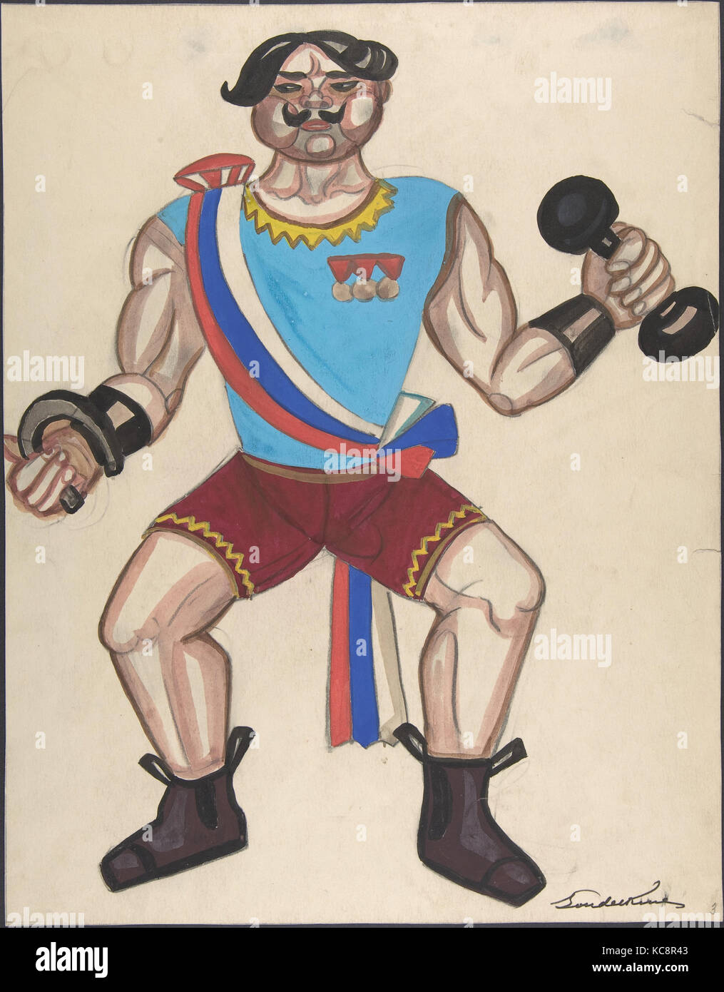 Champion strong man, Sergey Sudeykin, first half 20th century Stock ...