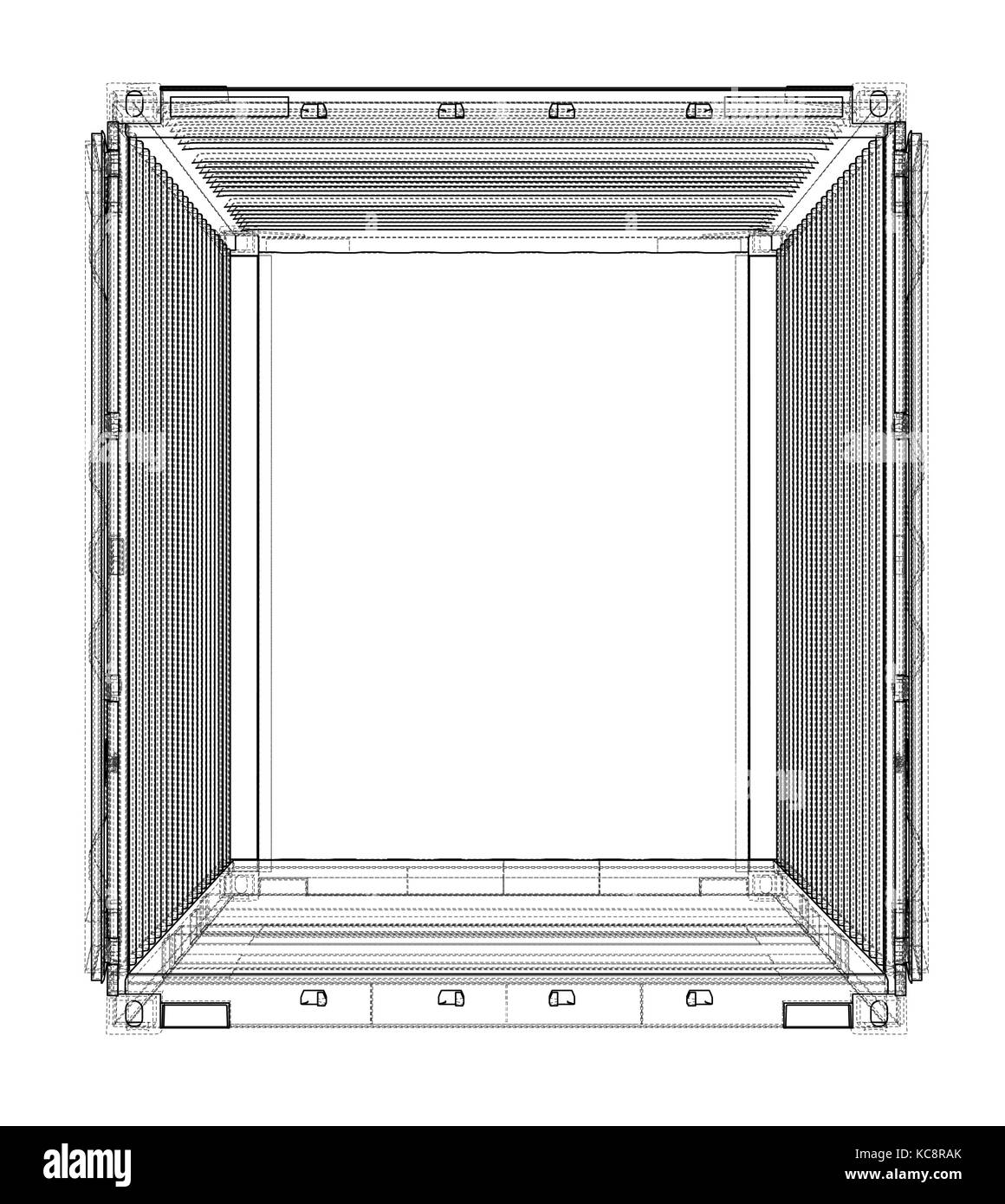Cargo container. Wire-frame style Stock Vector Image & Art - Alamy