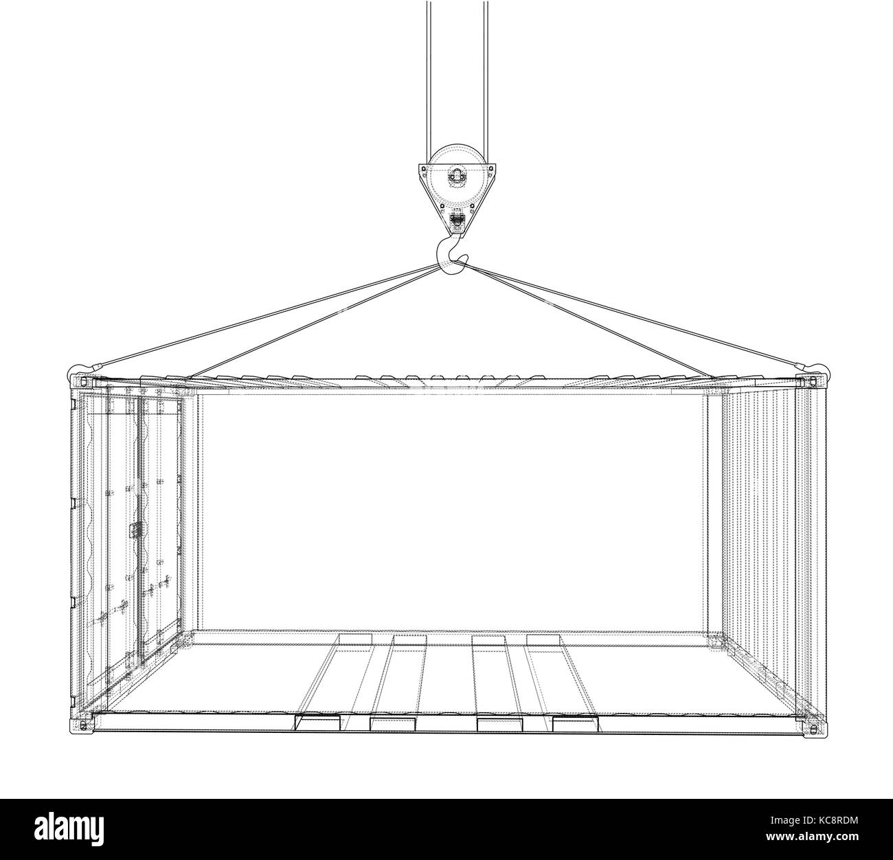 Cargo container. Wire-frame style Stock Vector Image & Art - Alamy
