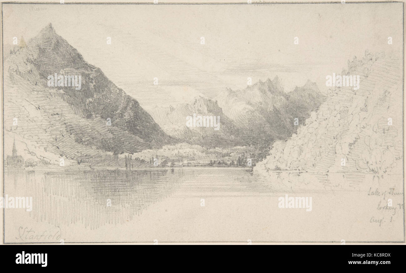 Lake of Thun looking North, Clarkson Stanfield, 1820–67 Stock Photo - Alamy