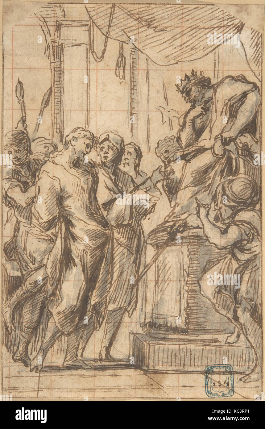 Christ Before Pilate, ca. 1670–80, Pen and brown ink, brush and gray ...