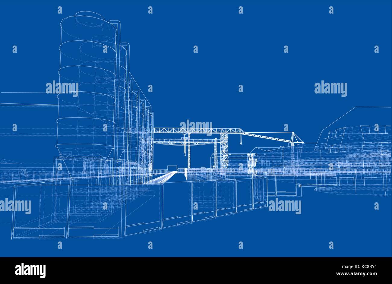 Industrial buildings. Vector Stock Vector Image & Art - Alamy