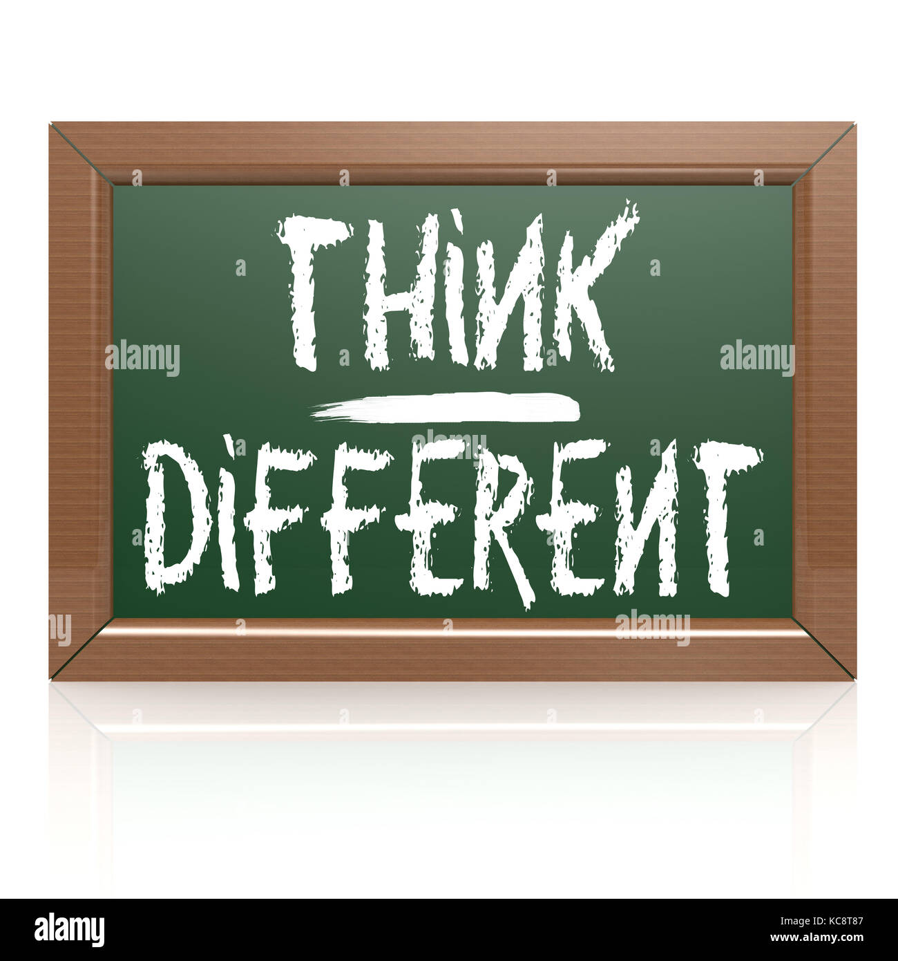 Think Different written with chalk on blackboard image with hi-res ...