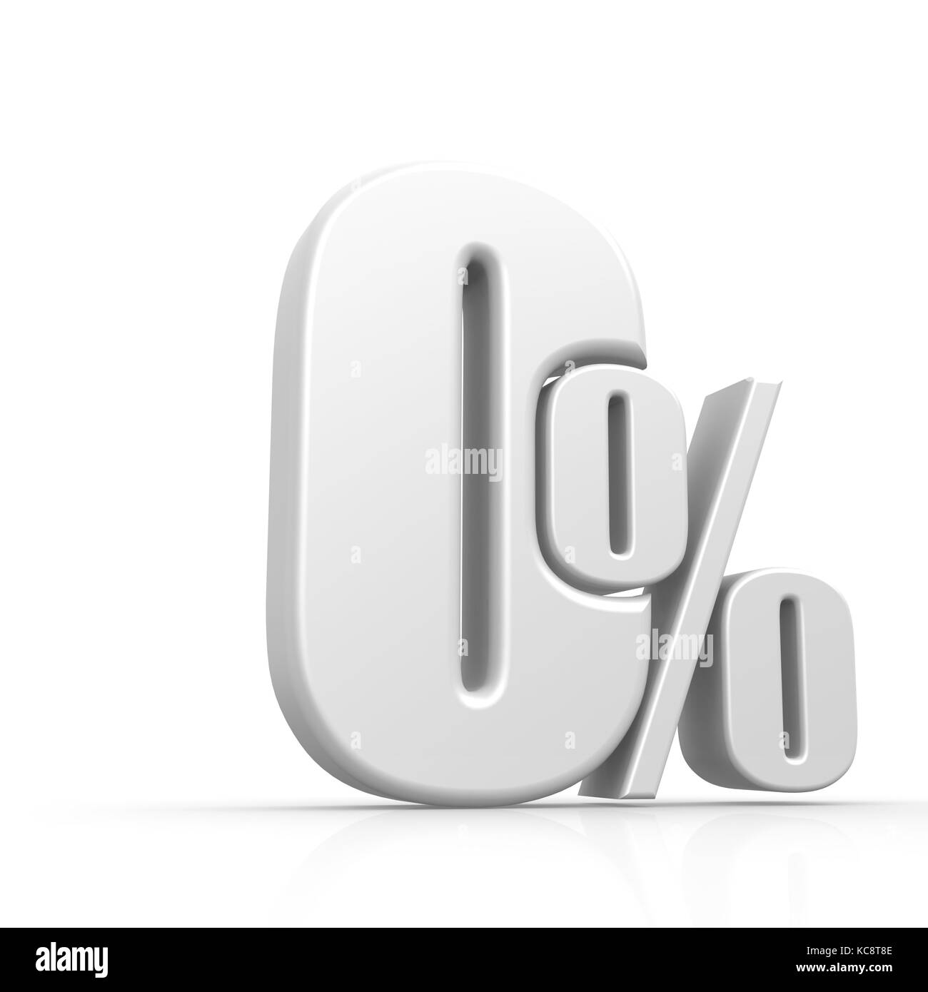 Metallic zero percent symbol on the white background image with hi-res ...