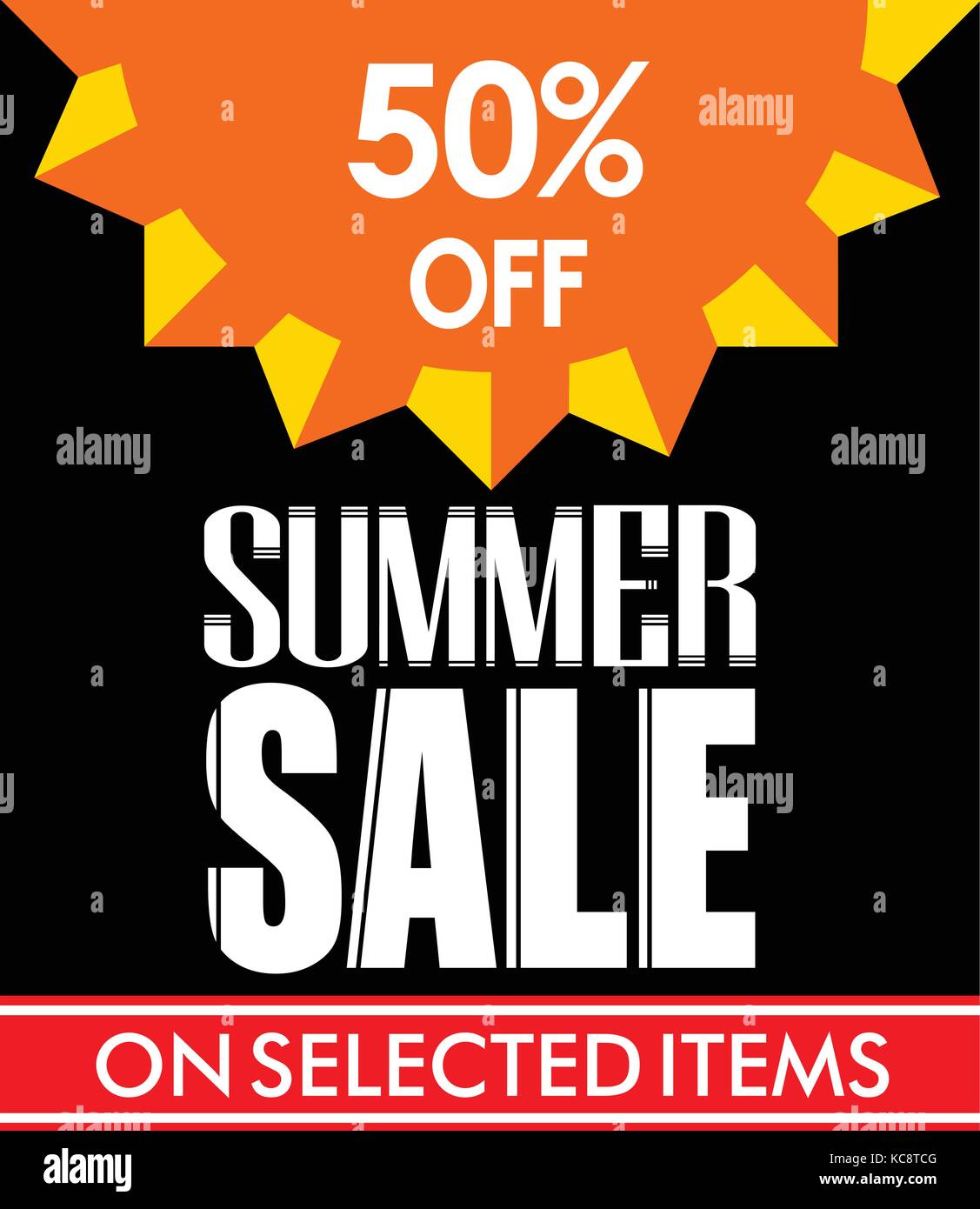 Summer Sale Poster Design in Black Background with Vector Sun for ...