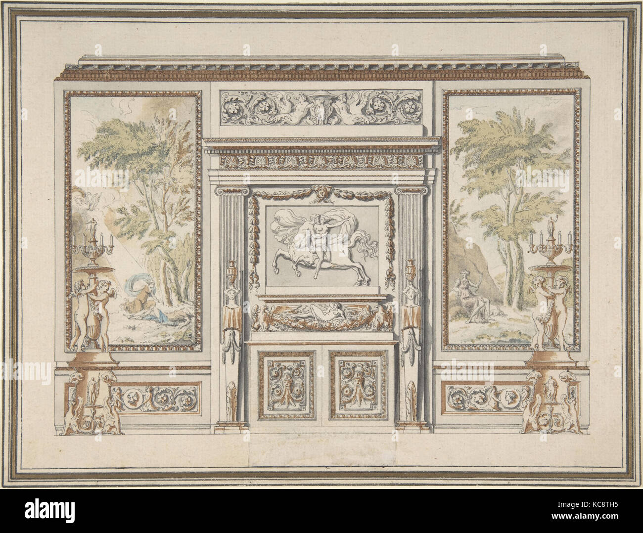 Design for a Wall Elevation, Étienne de Lavallée-Poussin, ca. 1770–80 ...