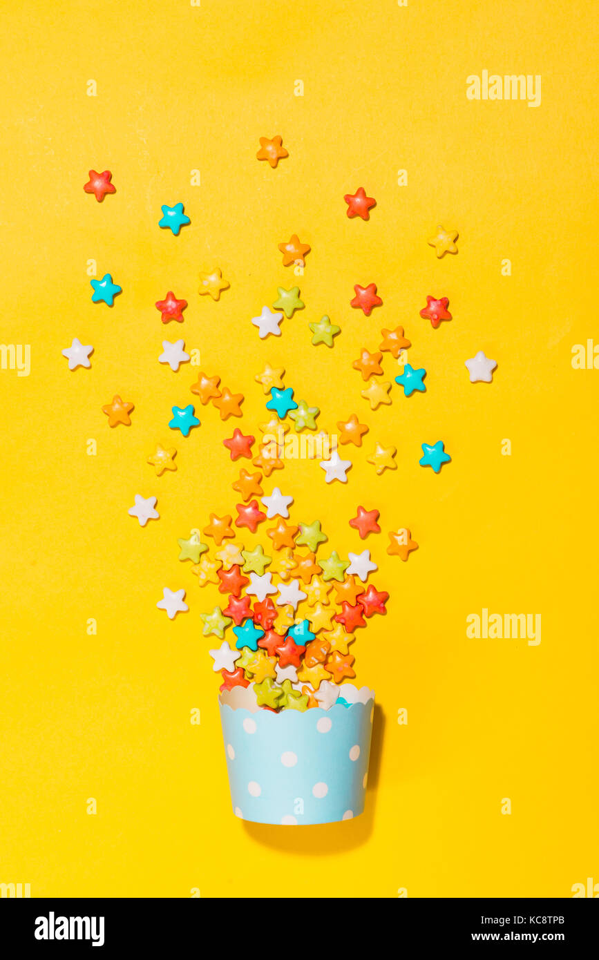 Birthday party background. Celebration concept. Flat lay Stock Photo ...