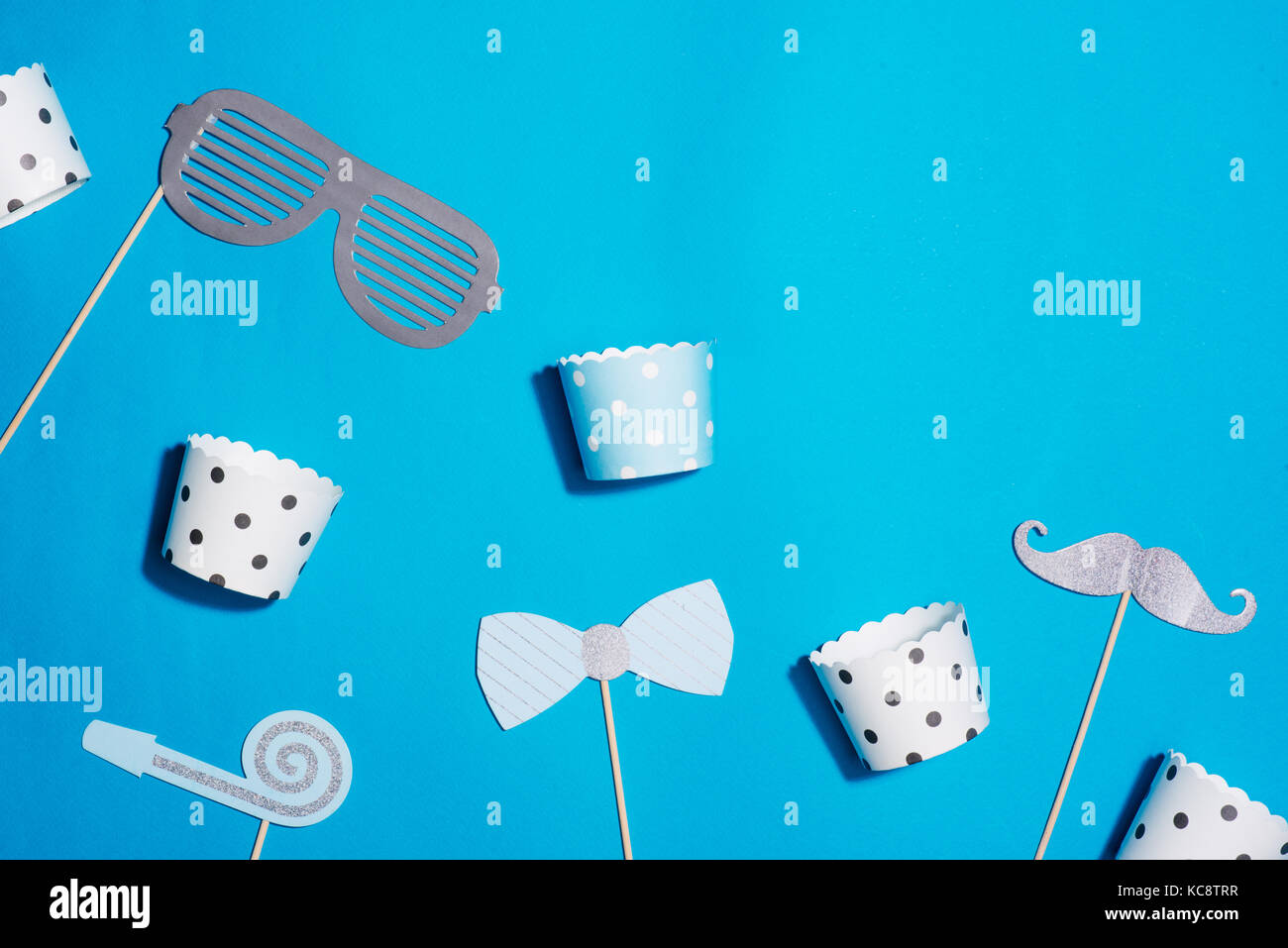 Birthday party background. Celebration concept. Flat lay Stock Photo ...