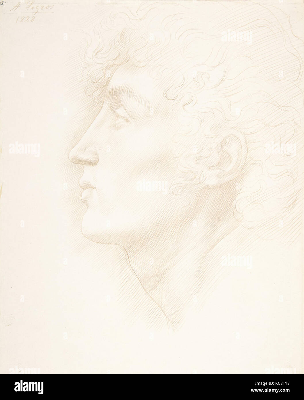 Head of an Irish Girl, 1888, Metalpoint on white paper, 11 x 8 1/2 in ...