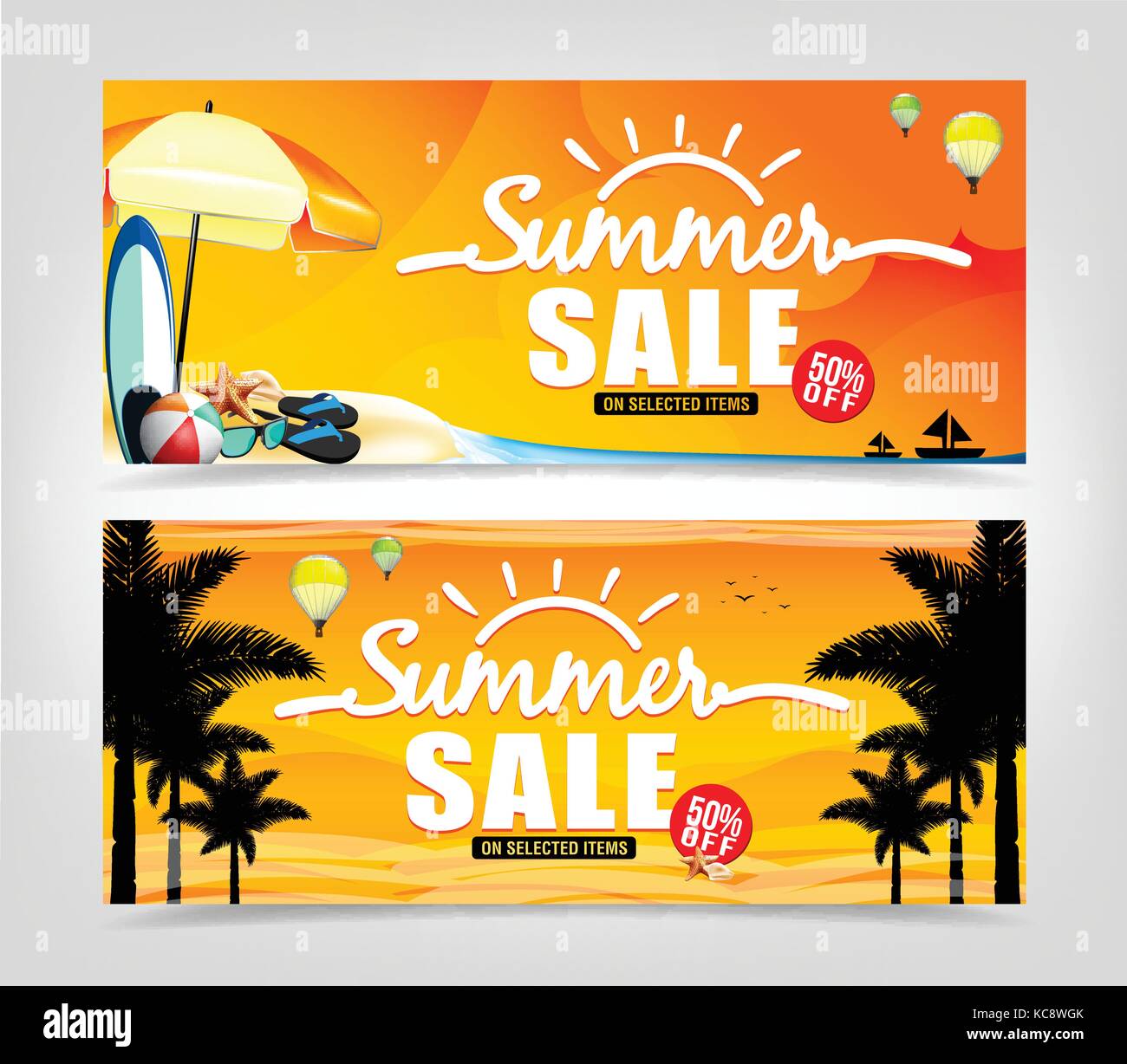 Summer Sale Banner Design in Isolated Background for Summer Promotions ...