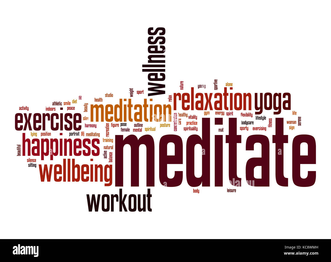 Meditate word cloud with white background image with hi-res rendered ...